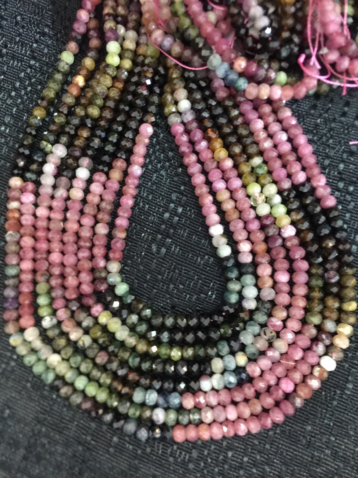 AAA Natural tourmaline multi color gemstone beads . 3.5x4.8mm | Etsy