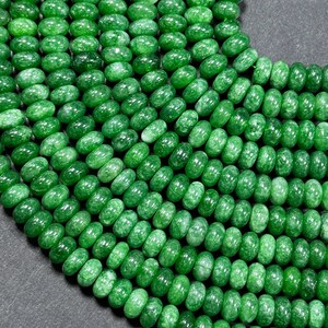 NATURAL Green Jade Gemstone Bead 8x5mm Rondelle Shape Bead, Beautiful ...