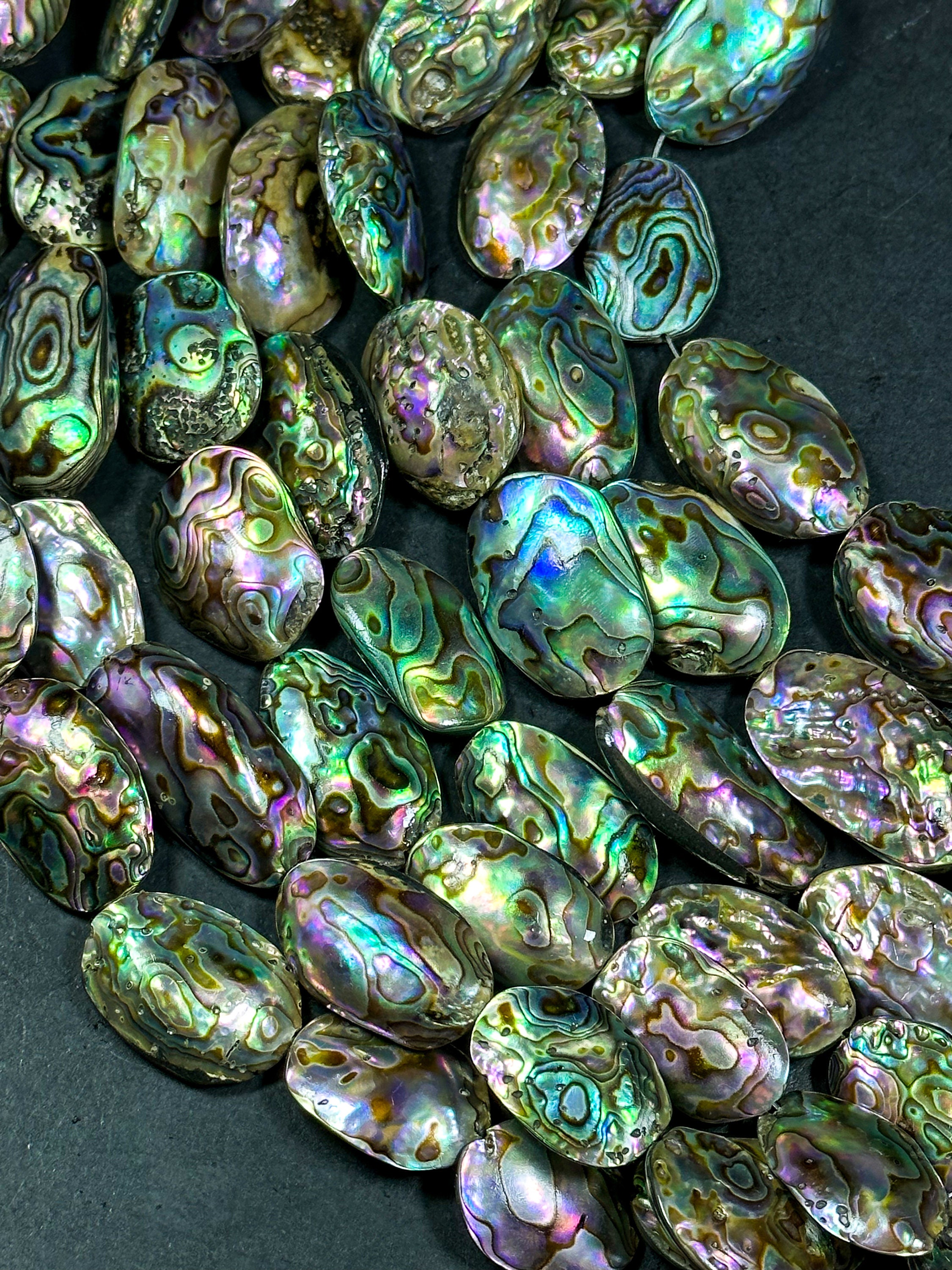 AAA Natural Abalone Shell Bead 26x20mm Oval Shape, Gorgeous Natural ...