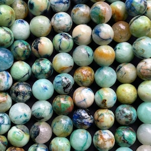 Natural Azurite Stone Bead. 6mm8mm 10mm Round Bead. Beautiful Natural ...
