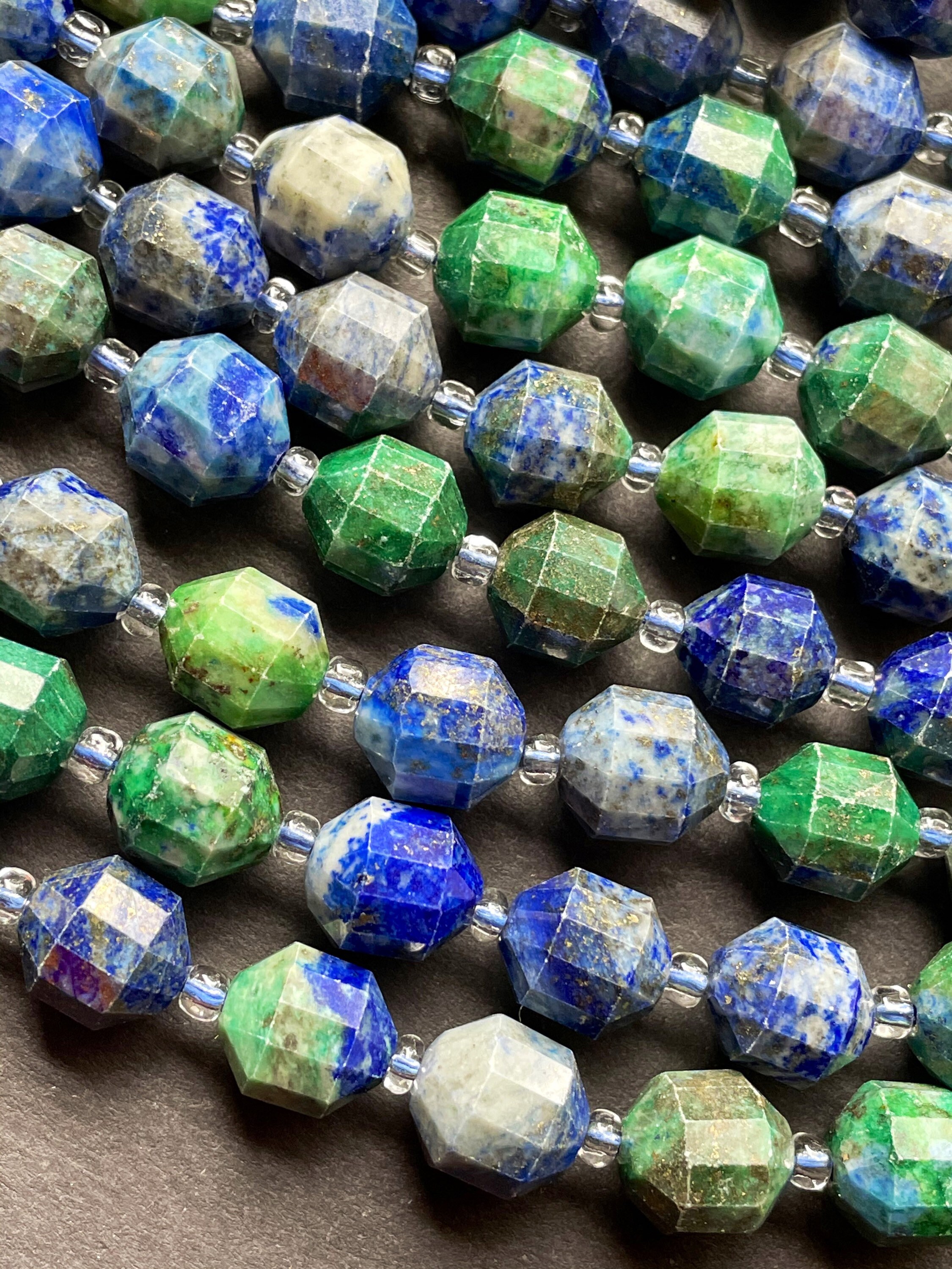 Natural Azurite Stone Bead. Faceted Diamond Cut 8mm 10mm Bead - Etsy UK