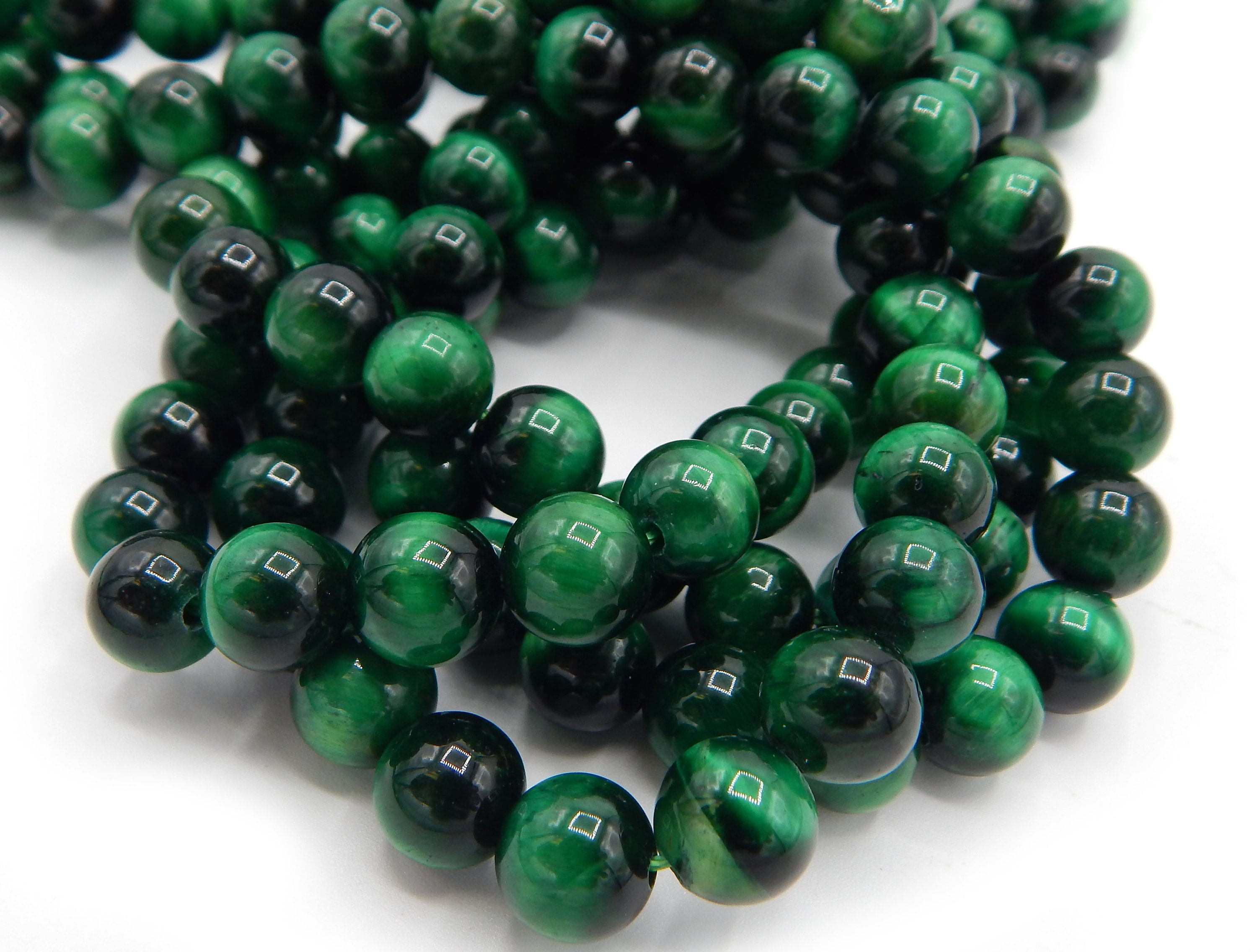 NATURAL Gemstone Green Tiger-eye, Smooth Round, 4mm,6mm,8mm,10mm,12mm ...