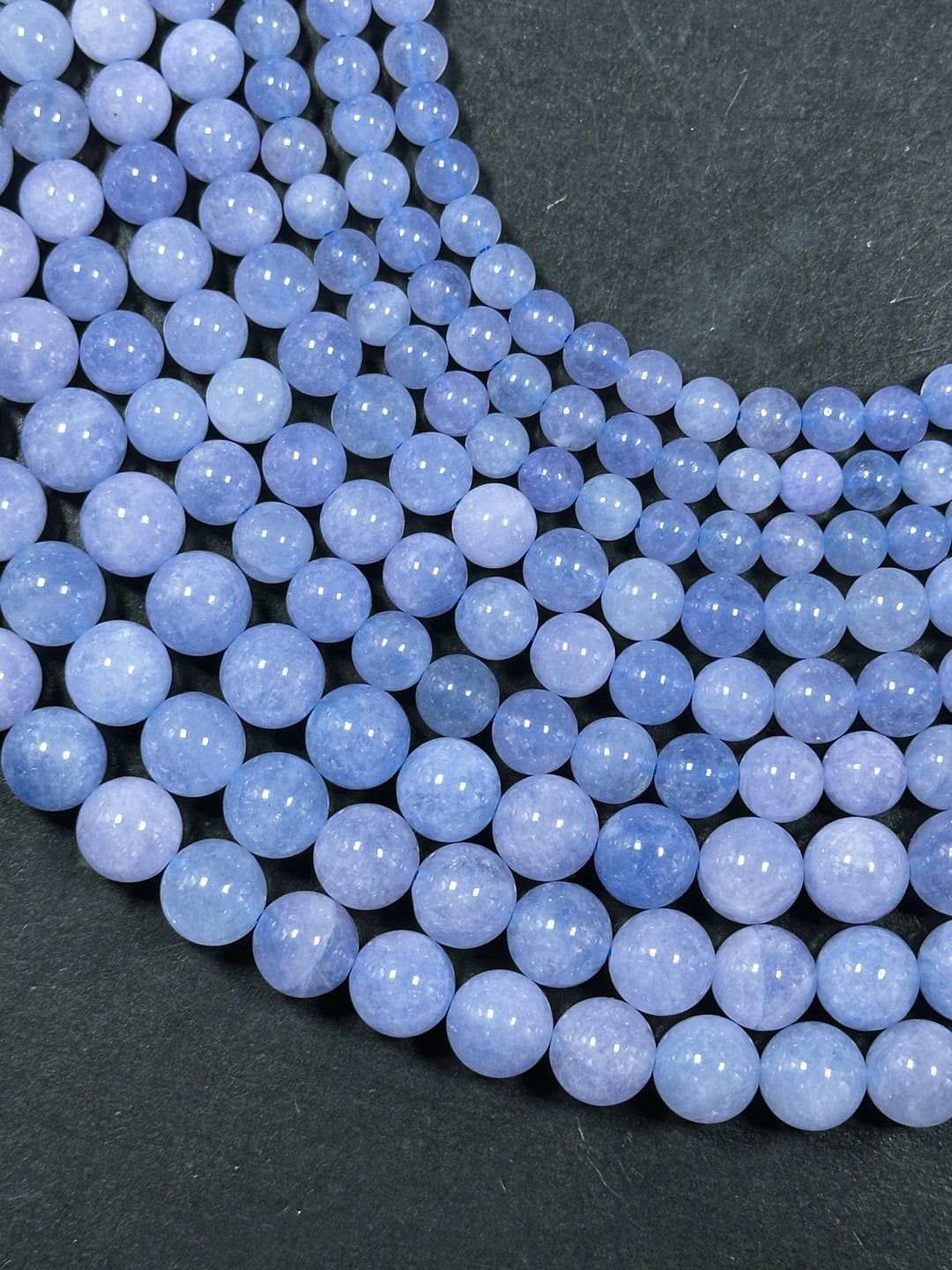 Natural Light Blue Jade Gemstone Bead 6mm 8mm 10mm Round Bead ...