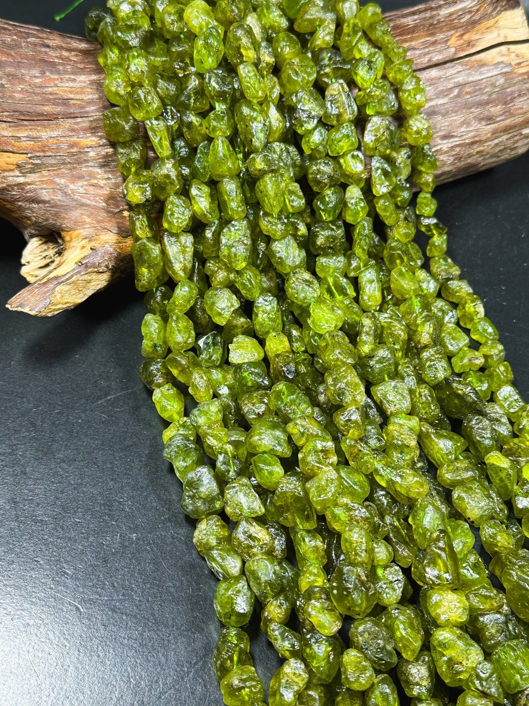 Natural Raw Green Peridot Gemstone Bead Freeform Nugget Shape Bead ...