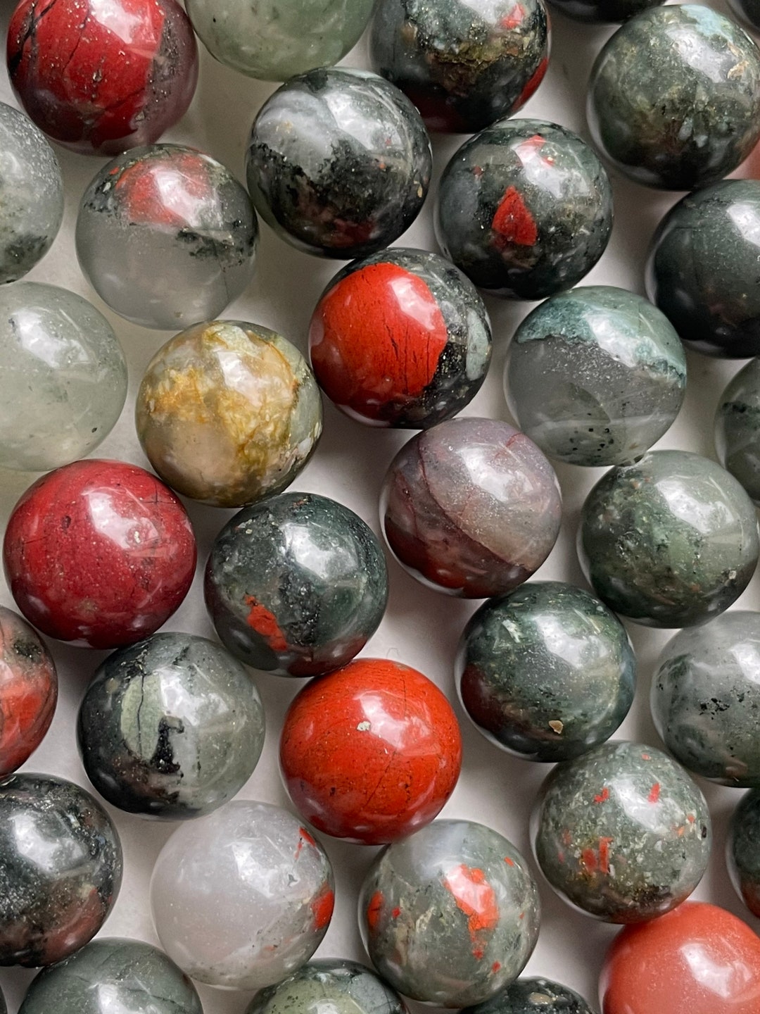 Natural African Bloodstone Bead. 6mm 8mm 10mm Round Bead. Beautiful ...