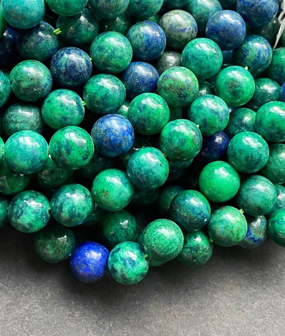 Beautiful Natural Azurite Stone Bead. 4mm 6mm 8mm 10mm Round Bead ...