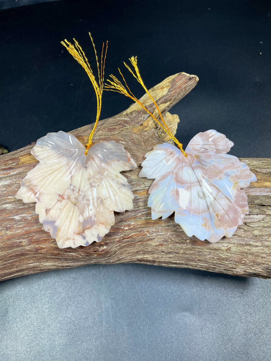 Hand Carved Natural Charry Blossom Flower Stone Pendant . Gorgeous ...
