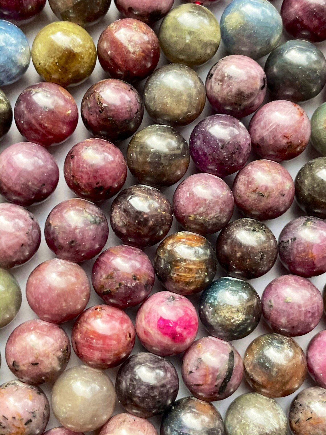 Natural ruby sapphire stone bead. 6mm 8mm round bead. | Etsy