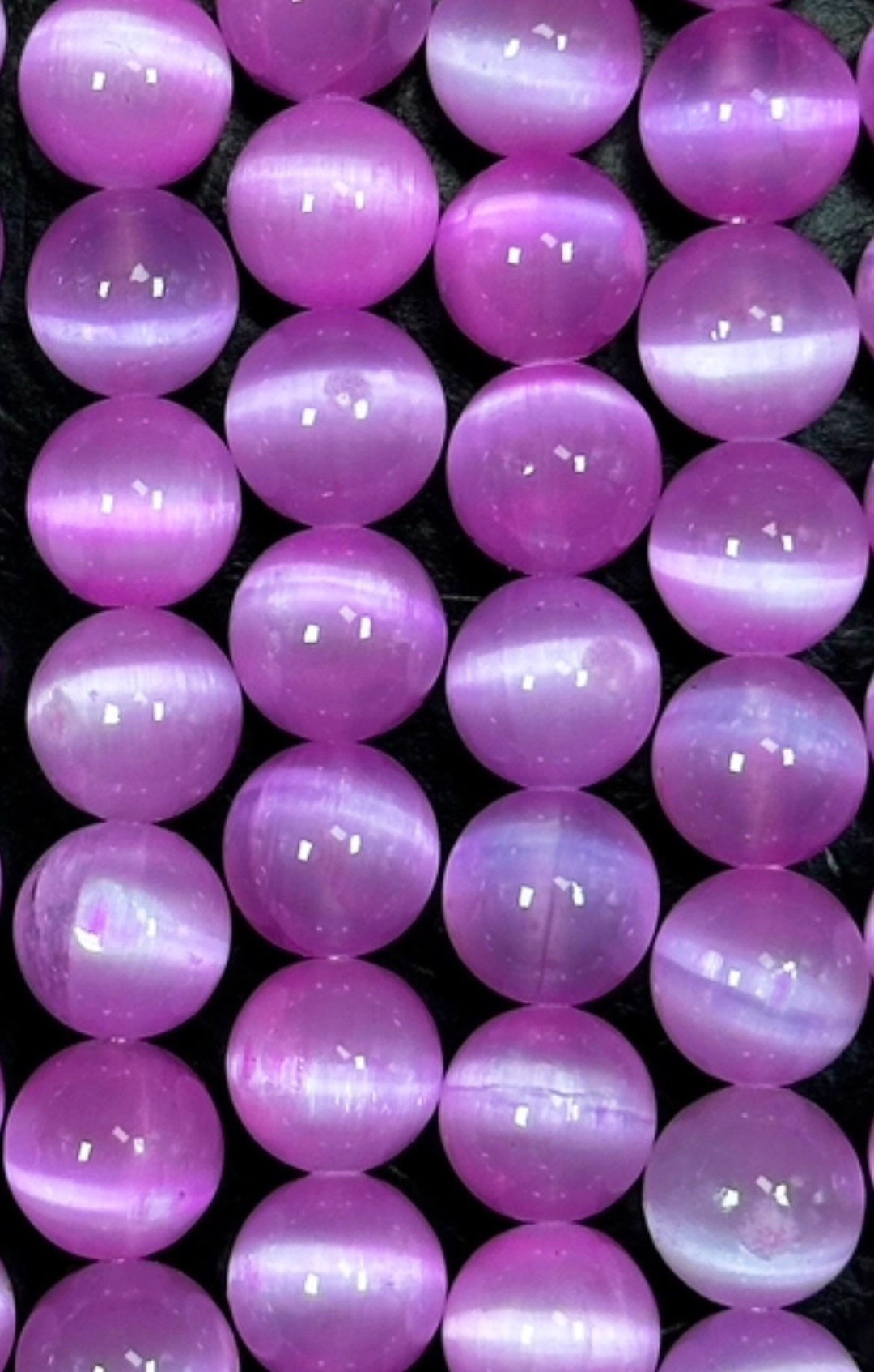 AAA Natural Selenite Gemstone Bead, 8mm 10mm Round Bead, Gorgeous Pink ...
