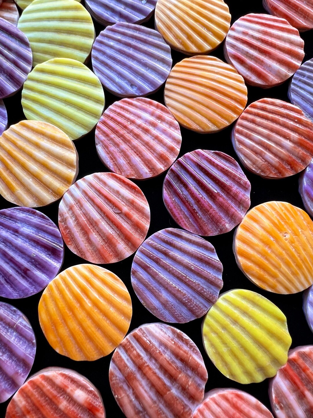Natural Spiny Oyster Shell Bead Ribbed Coin Shape 20mm 25mm 30mm ...