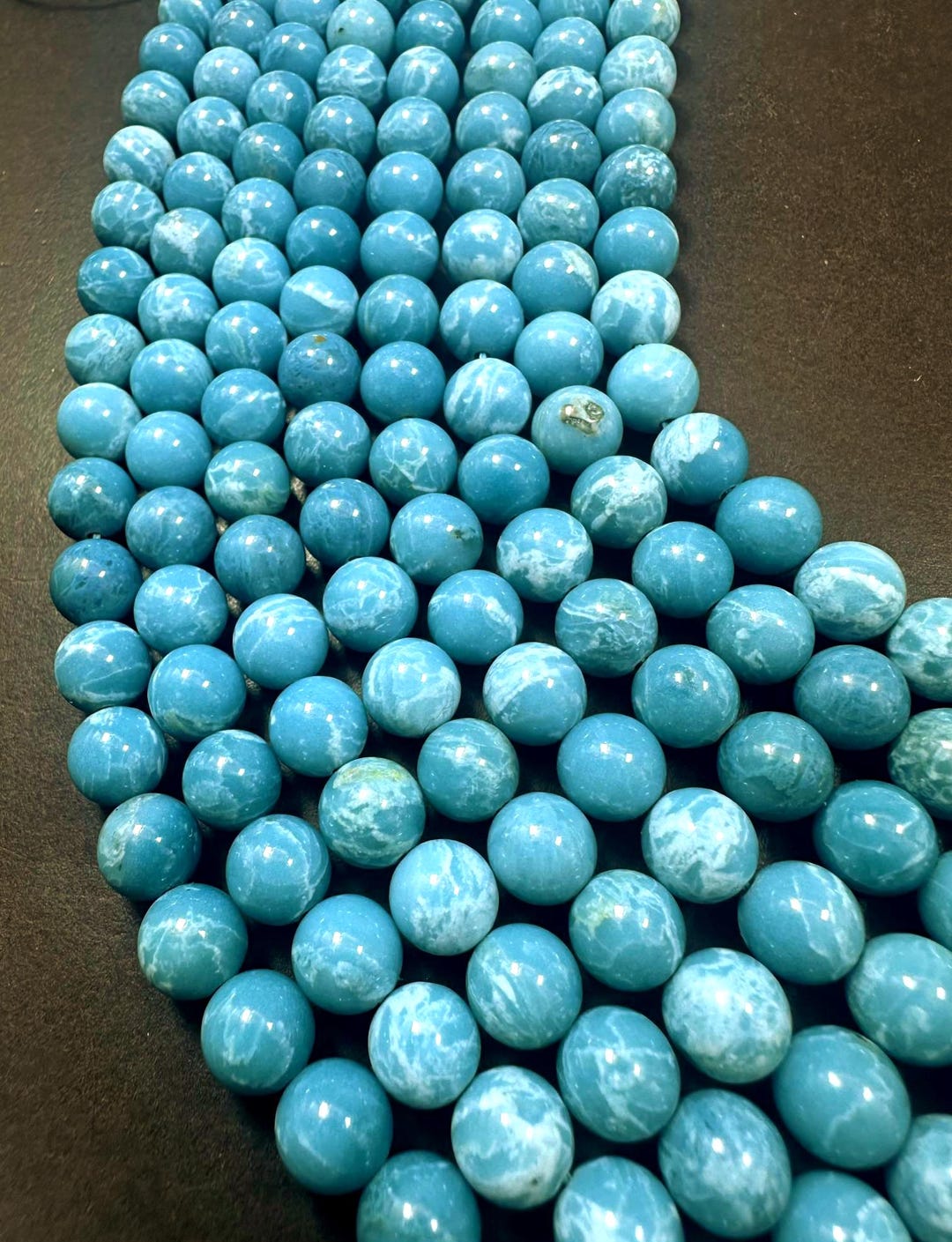 Natural Larimar Quartz Stone Bead . 6mm 8mm 10mm 12mm Round Bead ...