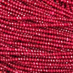 Natural Red Jade Gemstone Bead Faceted 3mm Rondelle Shape Bead ...