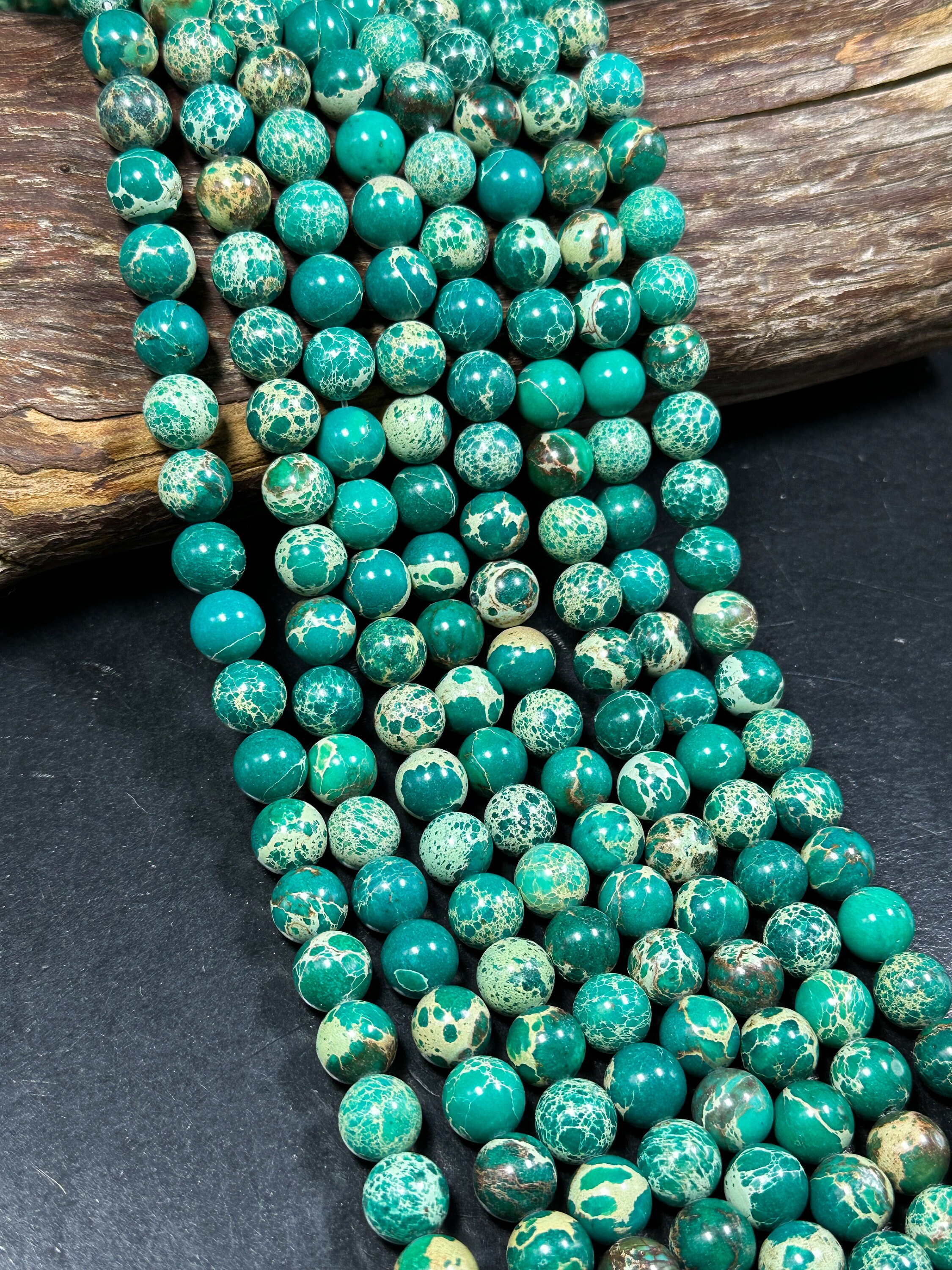 Natural Sea Sediment Jasper Gemstone Bead 6mm 8mm 10mm Round Beads ...