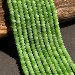 Beautiful Green Jade Gemstone Bead 8x5mm Smooth Rondelle Beads ...
