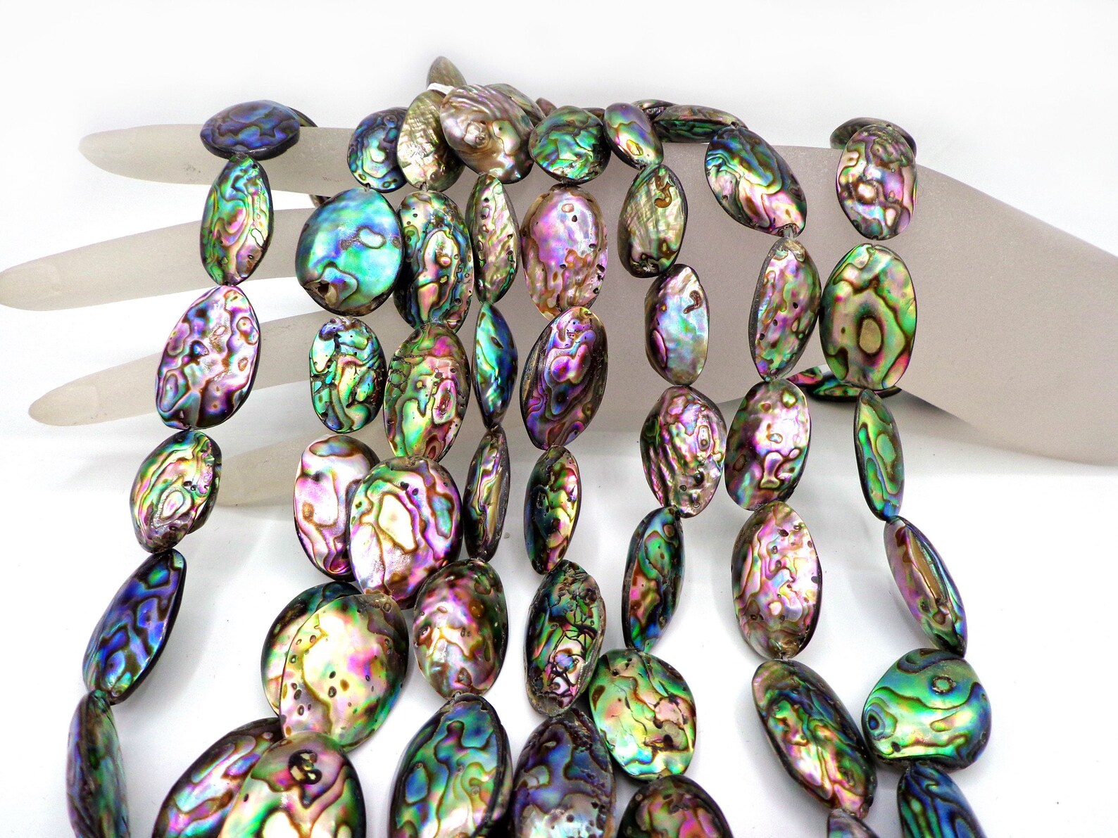 NATURAL Abalone Shell Beads Approx. 17x28mm Beads, Full Length 15.5 ...