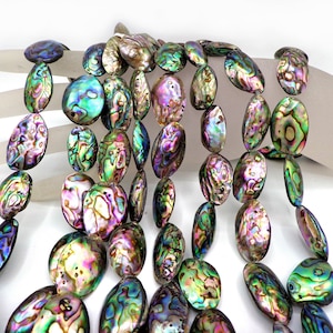 NATURAL Abalone Shell Beads Approx. 17x28mm Beads, Full Length 15.5 ...