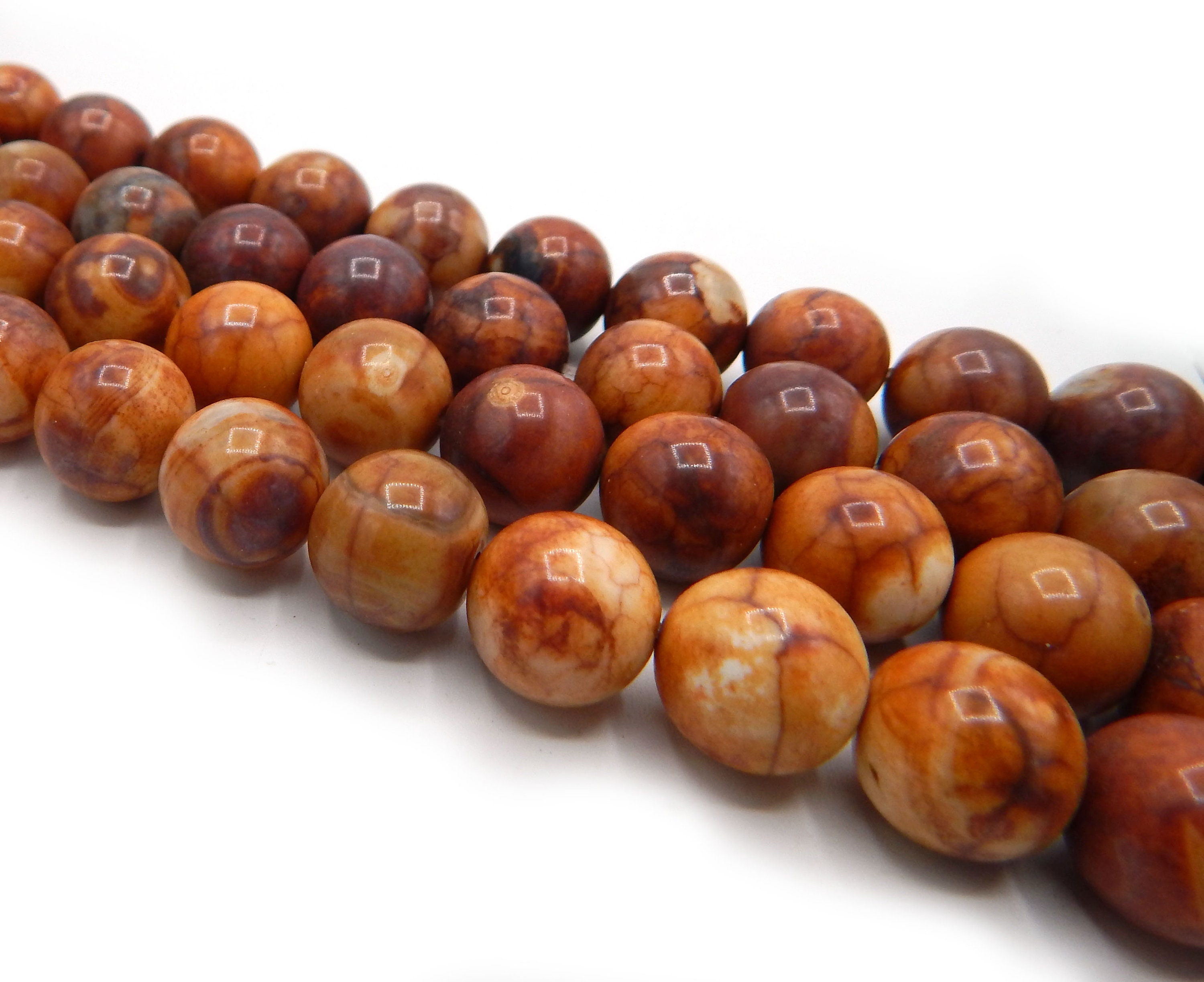 NATURAL Gemstone Brown Leopard Skin Agate Smooth Round 10mm | Etsy