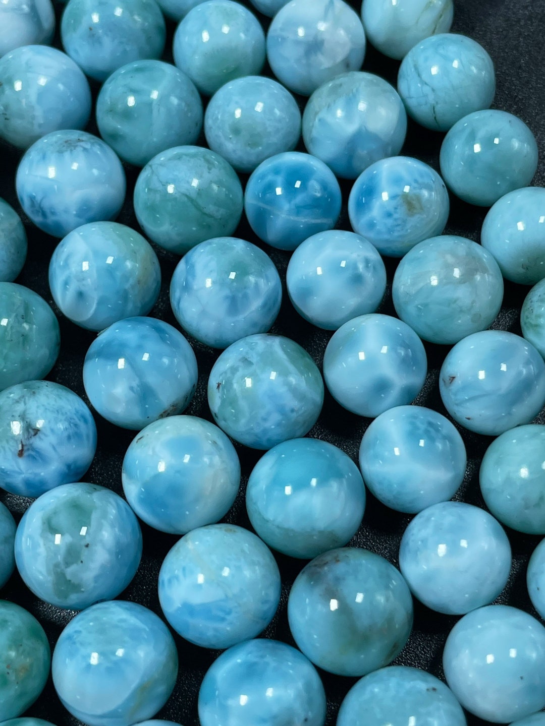 AA Natural Larimar Gemstone Round Bead 5mm 6mm 8mm 10mm 12mm Round Bead ...