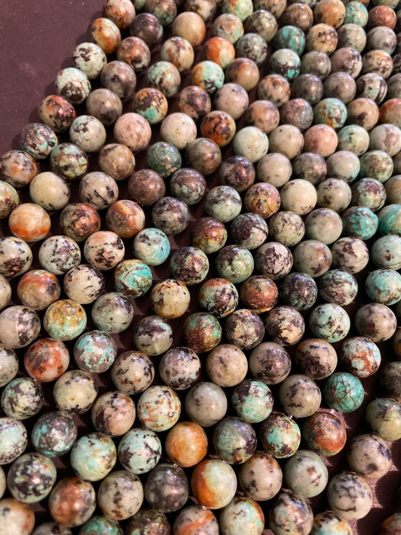 Natural Africa Turquoise. 6mm 8mm 10mm 12mm. Round Bead . Beautiful ...