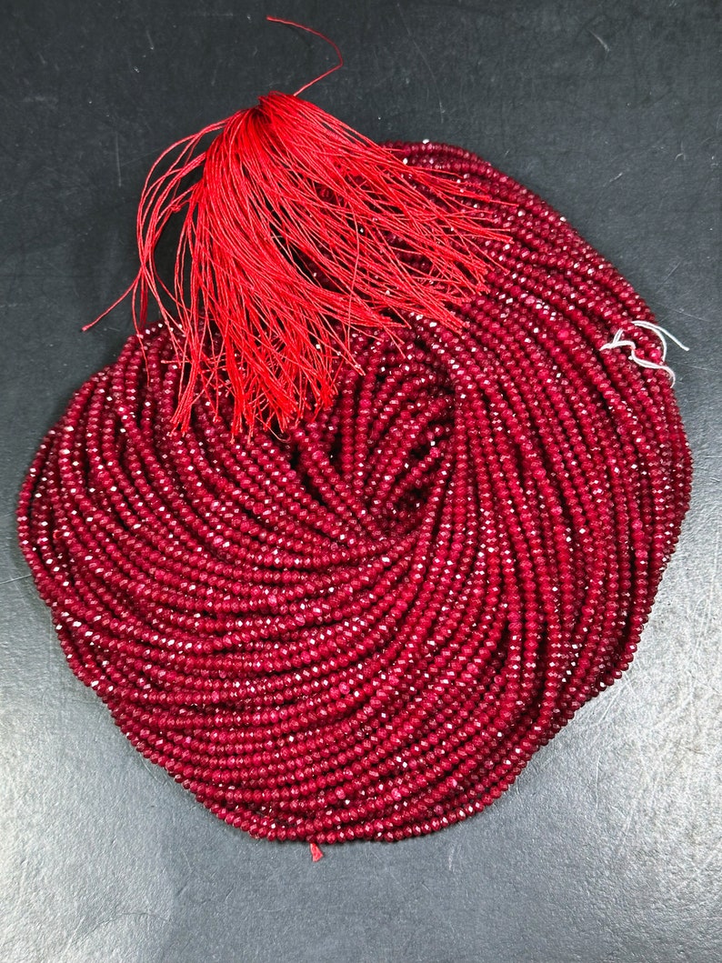 Natural Red Jade Gemstone Bead Faceted 3mm Rondelle Shape Bead ...