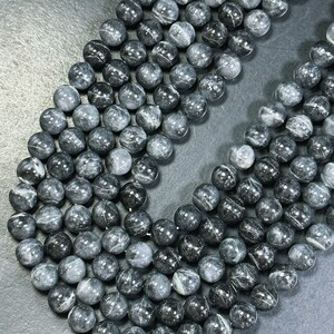 Natural Black Jasper Gemstone Bead 10mm Round Beads, Beautiful Black ...