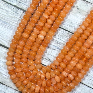 NATURAL Orange Jade Gemstone Bead 8x5mm Rondelle Shape Bead, Beautiful ...