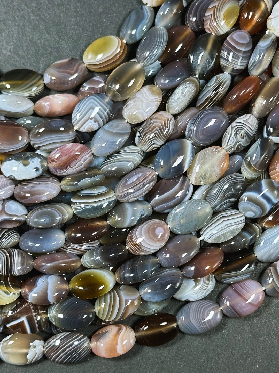 AAA Natural Botswana Agate Gemstone Bead 10x14mm Oval Shape, Beautiful ...