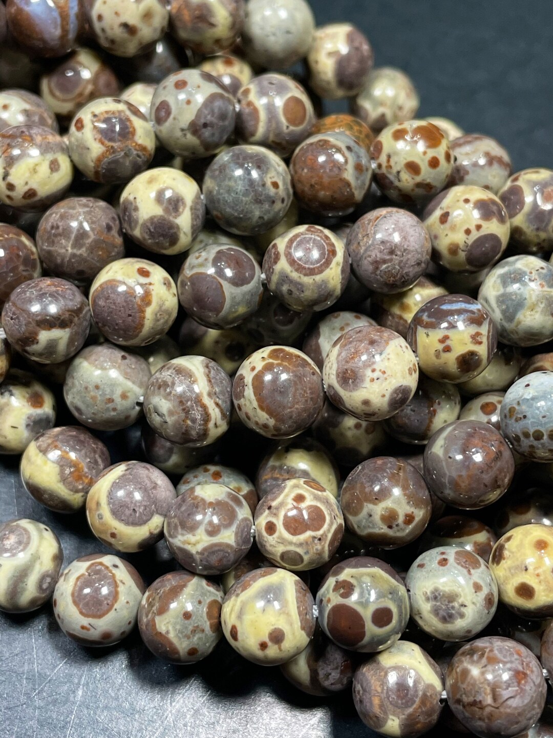 AAA Natural Orbicular Jasper . 6mm 8mm Round Bead. Gorgeous Natural ...