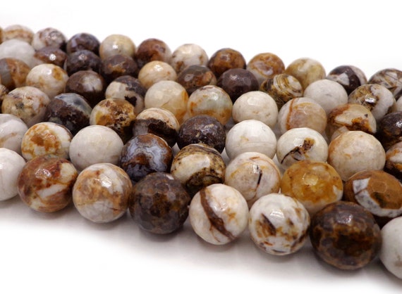 NATURAL Gemstone Brown Zebra Jasper Faceted Round 6mm 8mm 10mm 12mm. Beautiful Natural Brown White Color Bead Great Quality Gemstone. Etsy