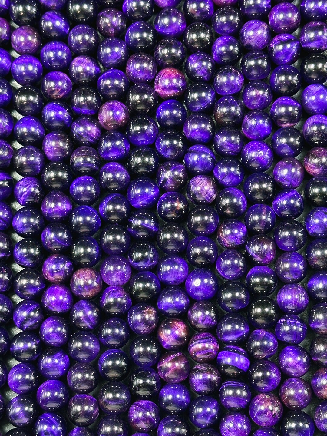 Natural Purple Tiger Eye Gemstone Bead 12mm Round Bead, Beautiful ...
