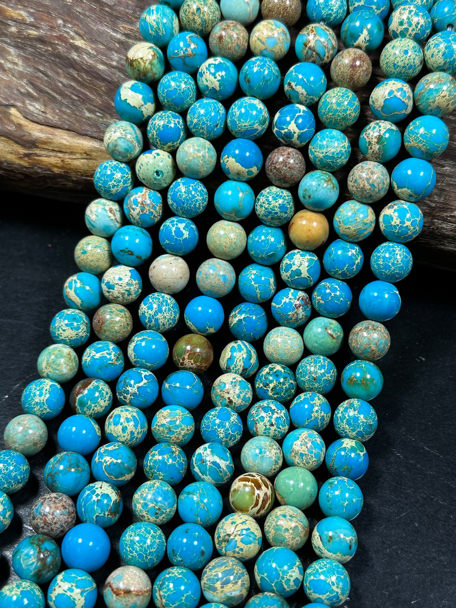 Natural Sea Sediment Jasper Gemstone Bead 6mm 8mm 10mm Round Beads ...