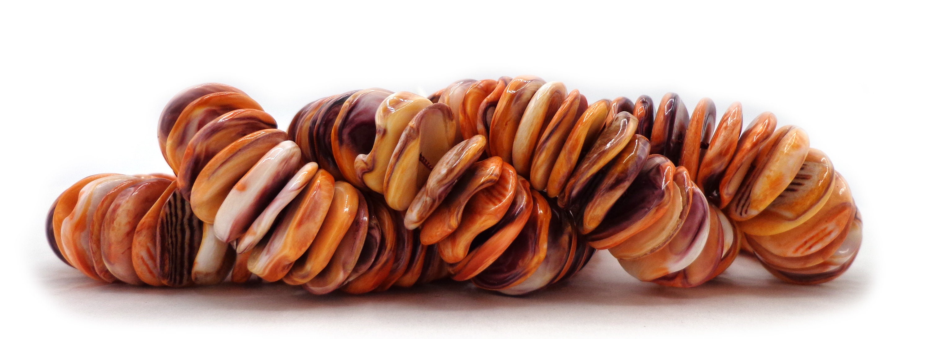 NATURAL Spiny Oyster Shell, Graduated Gorgeous Orange Color. Full ...