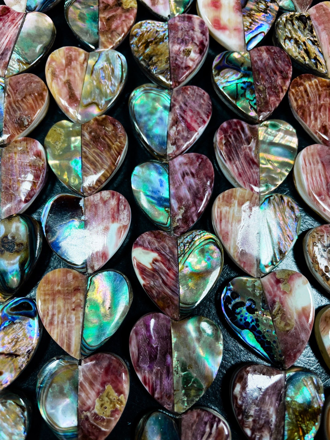 AAA Natural Spiny Oyster Shell With Abalone Shell Bead. Gorgeous ...