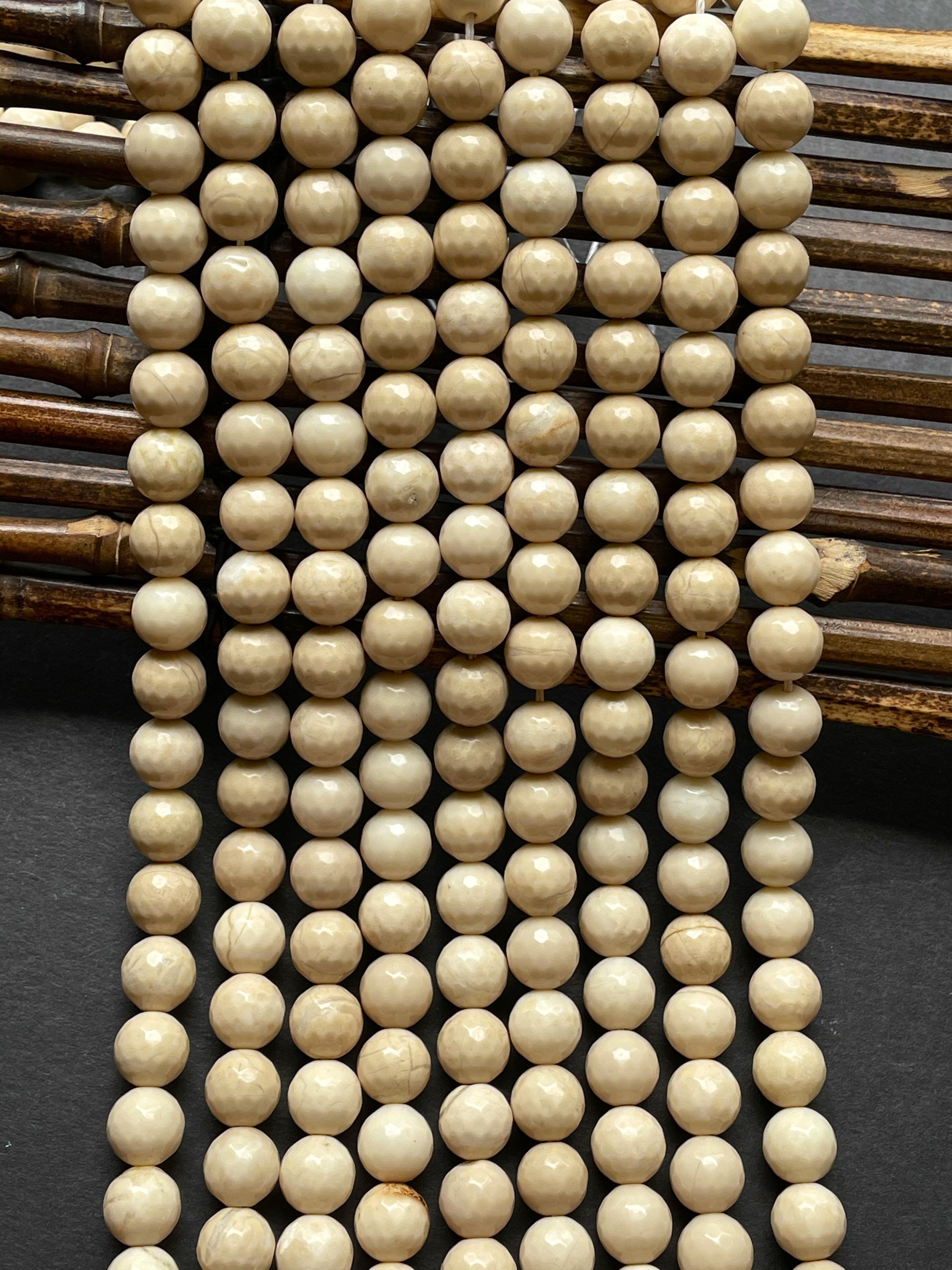 Natural River Stone Bead. Faceted 4mm 6mm 8mm 10mm 12mm Round Bead ...