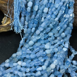 Natural Aquamarine Gemstone Bead Freeform Pebble Shape, Beautiful ...