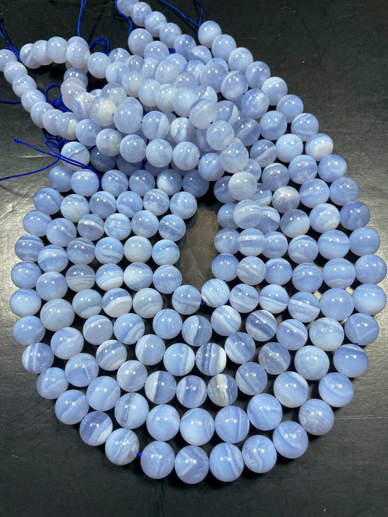 AAA Natural Blue Lace Agate Stone Bead. 8mm 10mm 12mm Round - Etsy