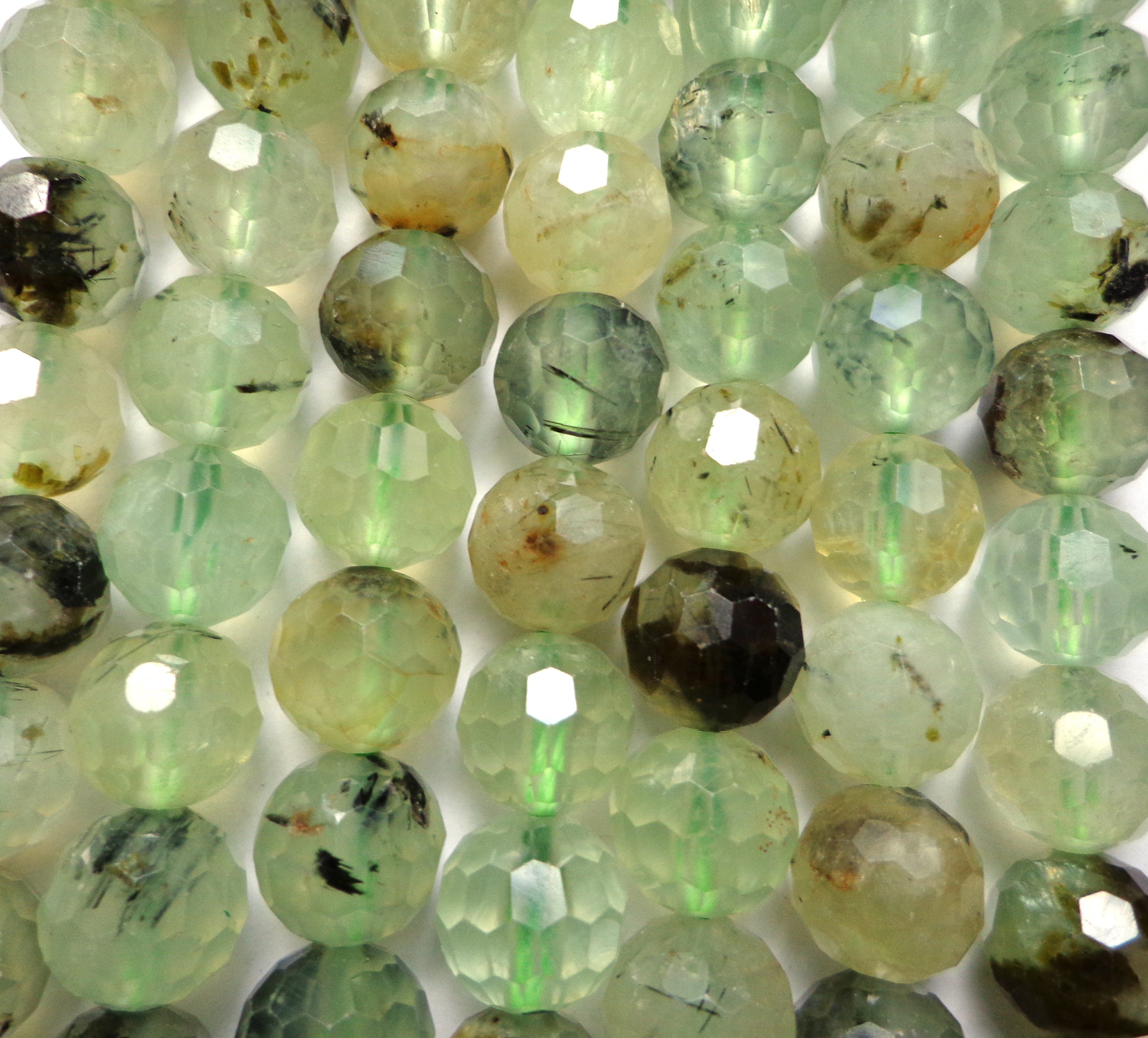Natural Gemstone Prehnite Round Faceted bead 6mm 8mm 10mm | Etsy