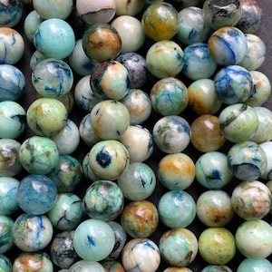 Natural Azurite Stone Bead. 6mm8mm 10mm Round Bead. Beautiful Natural ...