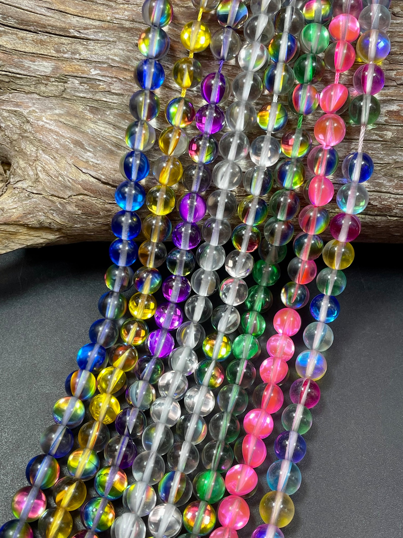 BULK! Beautiful Mermaid Glass Beads Smooth 6mm 8mm 10mm Round Shape ...
