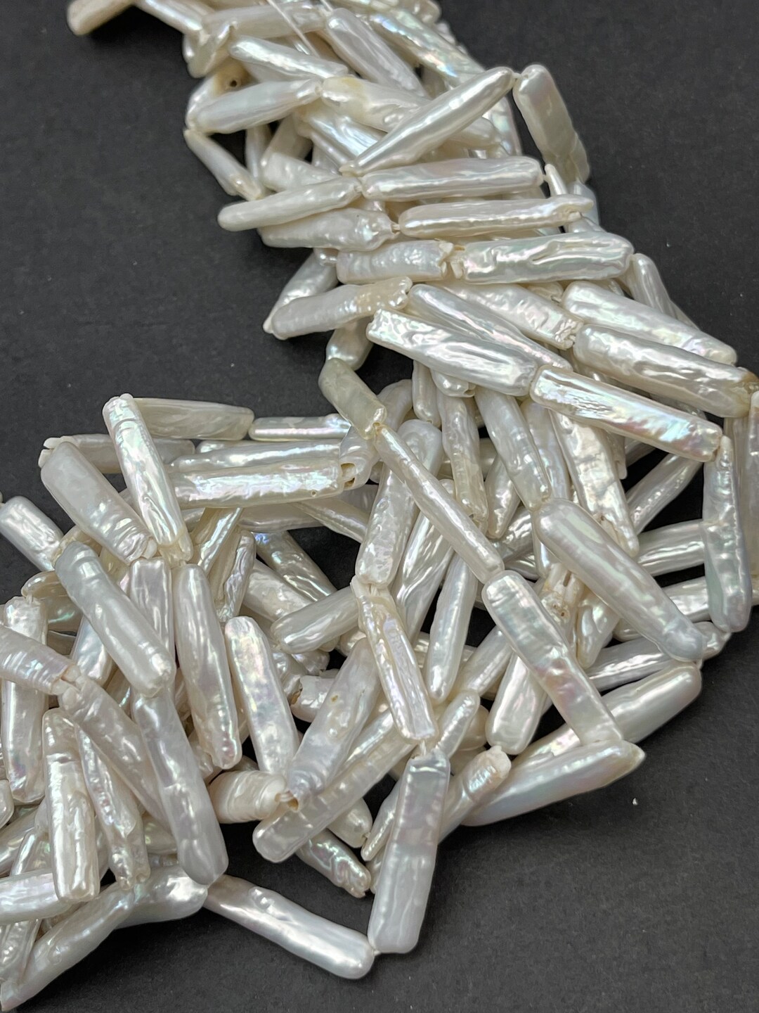 Freshwater Pearls Biwa Pearl Strip Loose Pearl Necklace Beads Natural ...