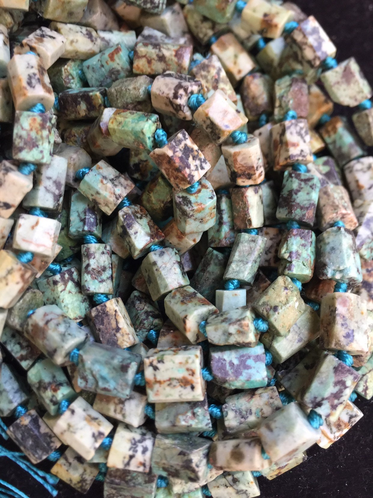 Africa Turquoise Bead . Natural Gemstone Bead . 8x10mm Tuba Shape Beads ...
