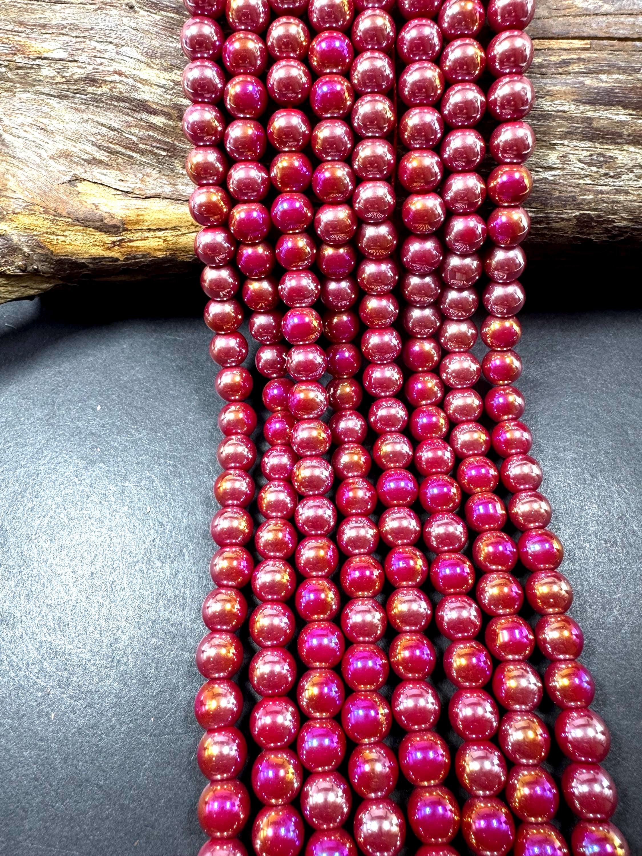 Gorgeous Rainbow Crystal Pearl Beads 6mm 8mm 10mm 12mm Round Bead ...