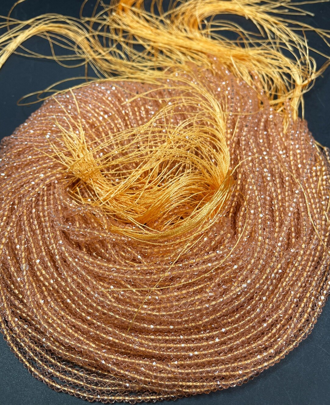 Beautiful Peach Color Crystal Round Bead. Faceted 2mm Round Bead ...