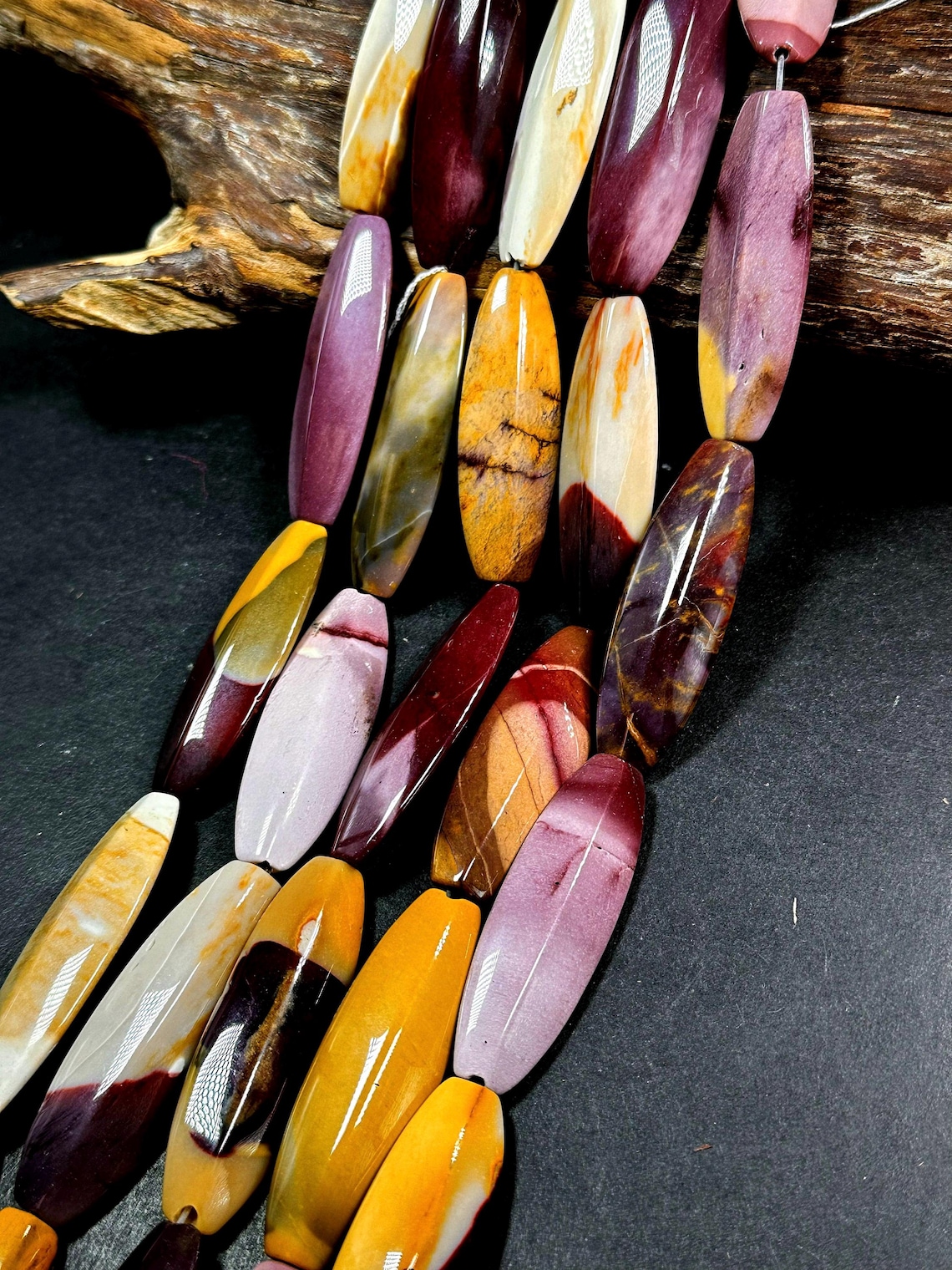 Natural Mookaite Gemstone Bead 55x17mm Rectangle Shape, Beautiful ...