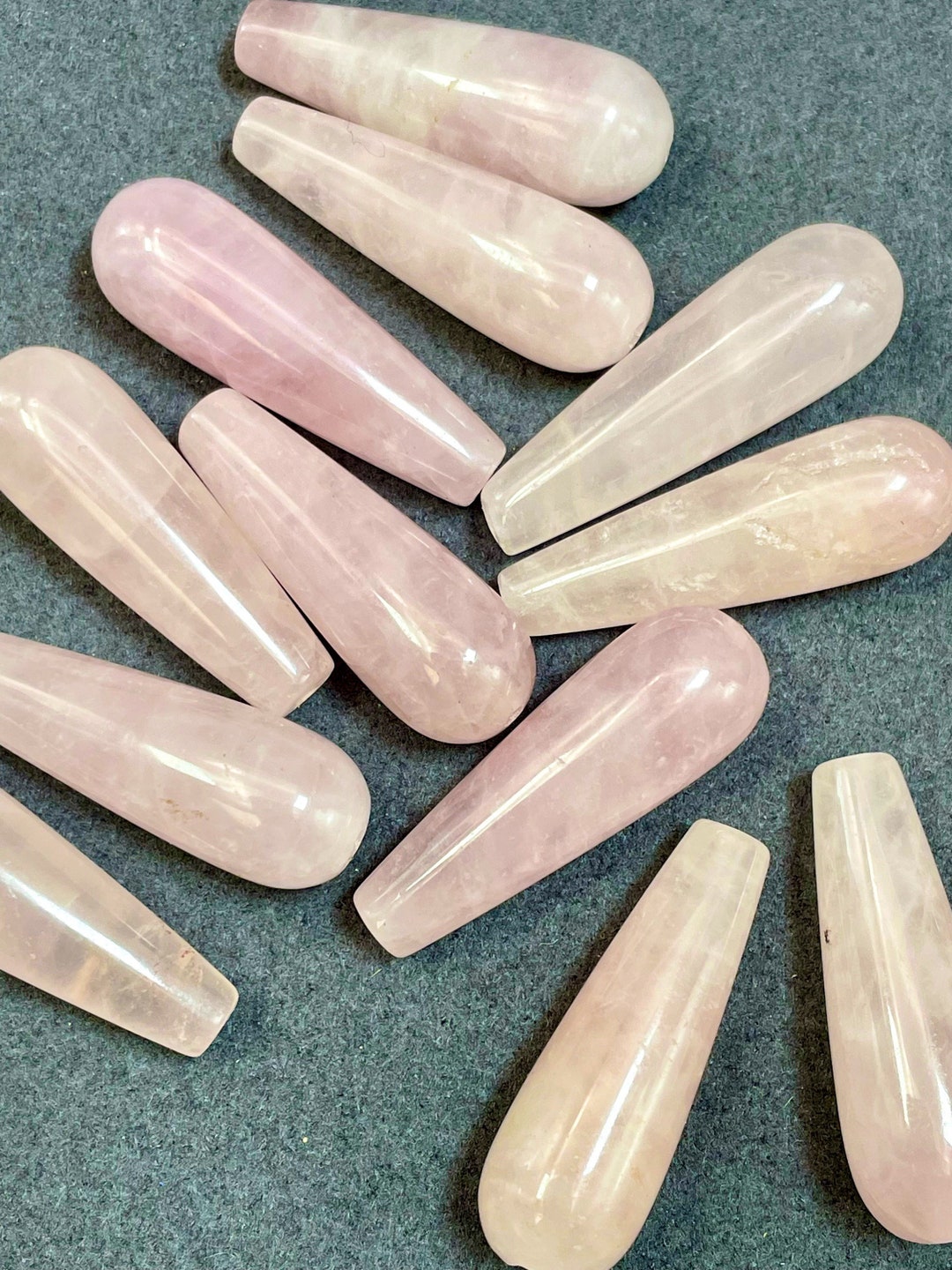 AAA Natural Rose Quartz Stone Bead 10x30mm Teardrop Shape. Gorgeous ...