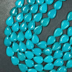 Natural Turquoise Blue Jade Gemstone Bead 20x15mm Teardrop Shape ...