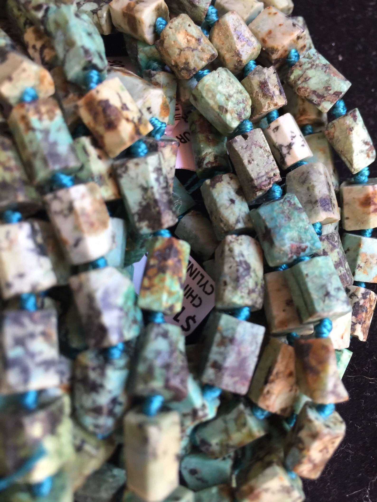 Africa Turquoise Bead . Natural Gemstone Bead . 8x10mm Tuba Shape Beads ...