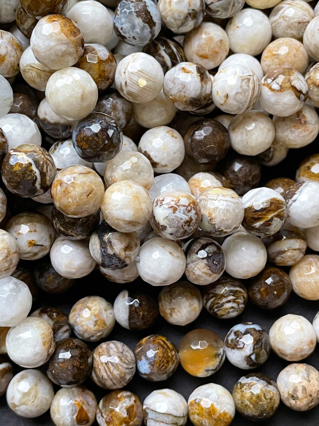 Natural Zebra Jasper Stone Bead . Faceted 4mm 6mm 8mm 10mm 12mm Round ...