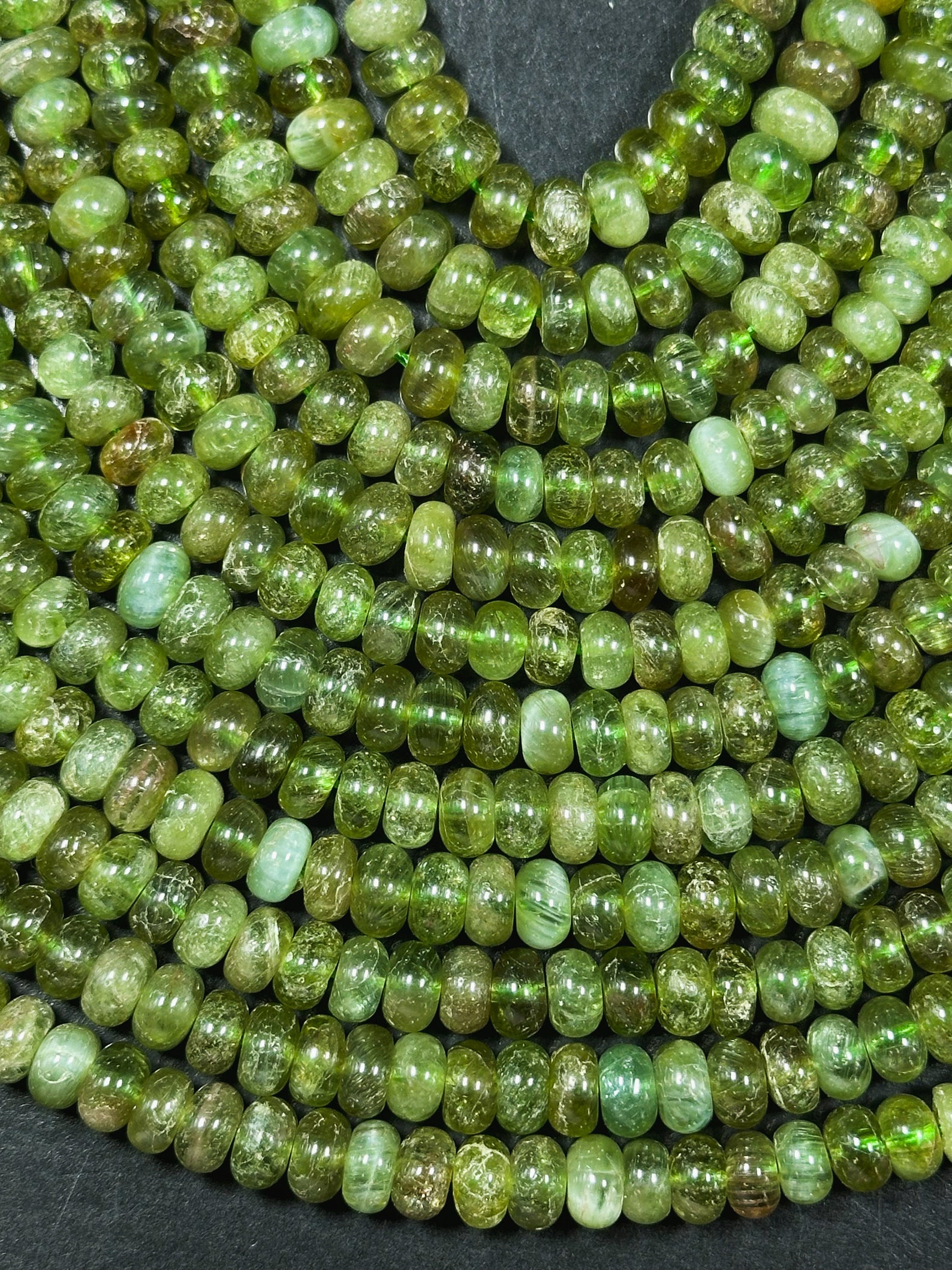 Natural Green Garnet Gemstone Bead 6x3mm Rondelle Shape, Gorgeous ...
