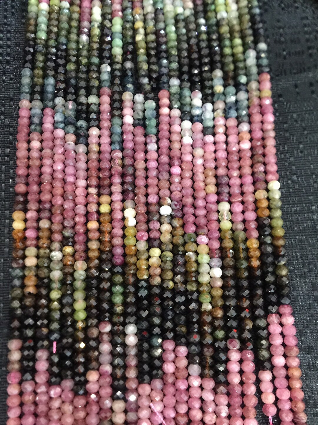AAA Natural Tourmaline Multi Color Gemstone Beads 3.8x2.7mm Rondelle ...